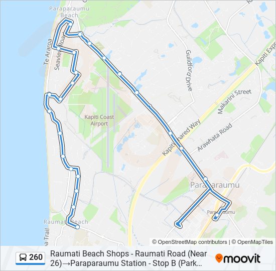 260 Route: Schedules, Stops & Maps - Raumati Beach Shops - Raumati Road ...