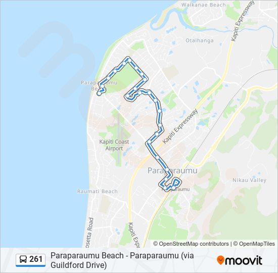 261 Route: Schedules, Stops & Maps - Paraparaumu Station - Stop B (Park ...