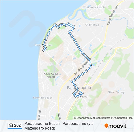 262 Route: Schedules, Stops & Maps - Paraparaumu Station - Stop B (Park ...