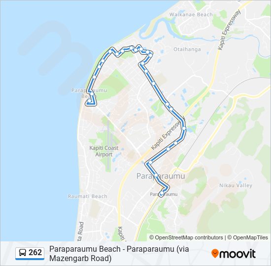 262 Route: Schedules, Stops & Maps - Paraparaumu Beach Shops - Stop A‎→ ...