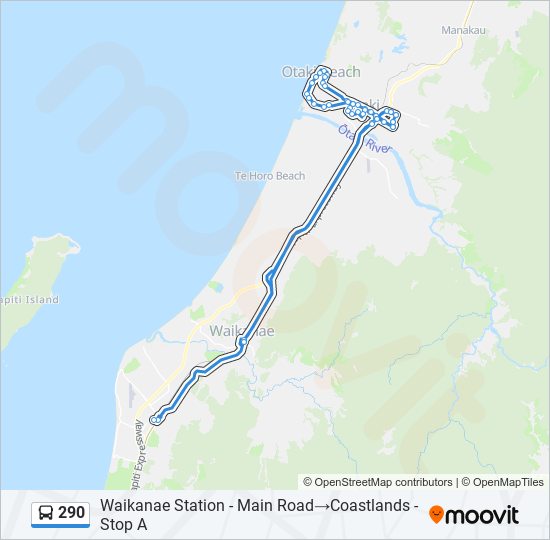 290 Route: Schedules, Stops & Maps - Waikanae Station - Main Road‎→ ...