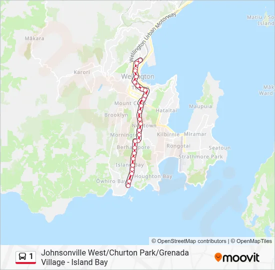1 Route: Schedules, Stops & Maps - Island Bay - Reef Street at Shorland ...