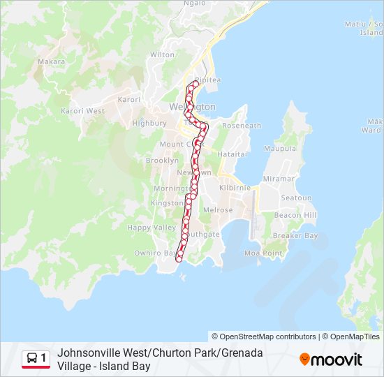 1 Route: Schedules, Stops & Maps - Island Bay - Reef Street at Shorland ...