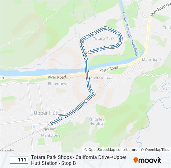 111 Route: Schedules, Stops & Maps - Totara Park Shops - California ...