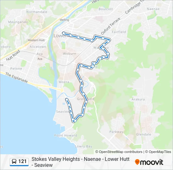 121 Route: Schedules, Stops & Maps - Lower Hutt - Queensgate - Stop C‎→ ...