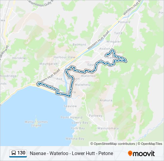 130 Route: Schedules, Stops & Maps - Naenae Station (Bus Stop)‎→Petone ...
