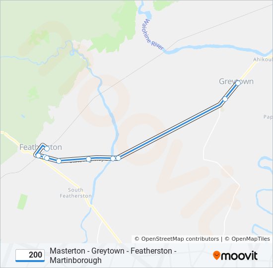 200 Route: Schedules, Stops & Maps - Featherston Station (Bus Stop)‎→ ...
