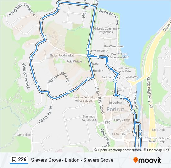 226 Route: Schedules, Stops & Maps - Porirua Station - Stop A‎→Porirua ...
