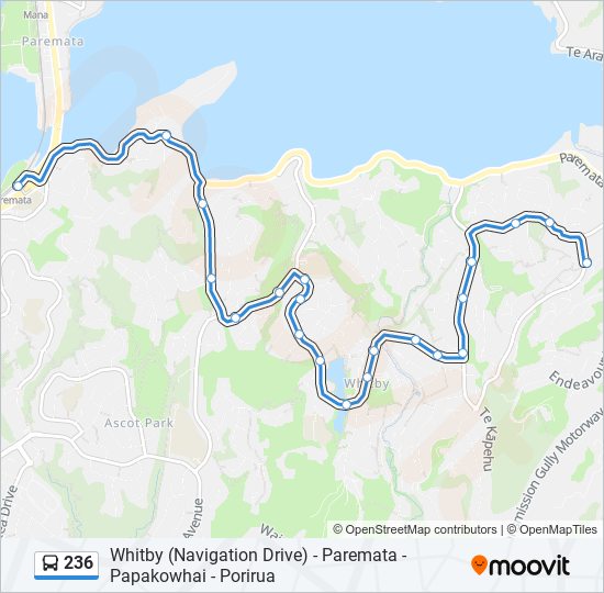 236 Route: Schedules, Stops & Maps - Paremata Station‎→Whitby ...