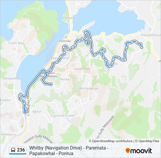 236 Route: Schedules, Stops & Maps - Porirua Station - Stop B‎→Whitby ...