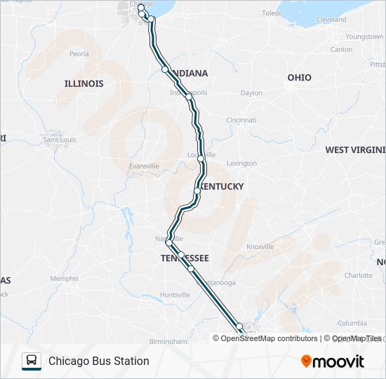 GREYHOUND US0100 Route: Schedules, Stops & Maps - Chicago Bus Station ...