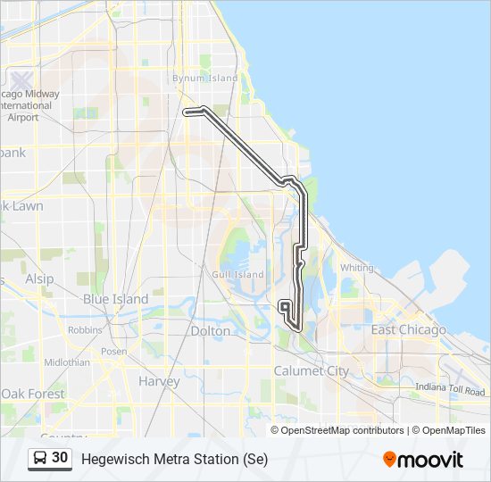 30 Route: Schedules, Stops & Maps - Hegewisch Metra Station (Se) (Updated)