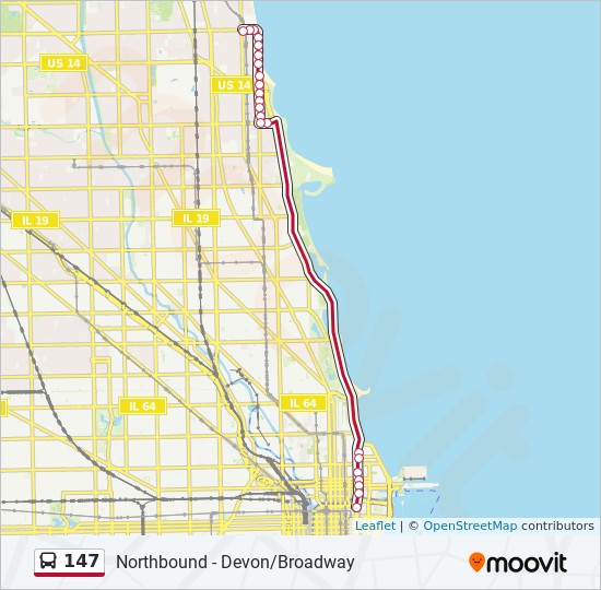 147 Route: Schedules, Stops & Maps - Northbound - Devon/Broadway