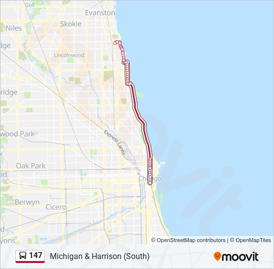 147 Route: Schedules, Stops & Maps - Michigan & Harrison (South) (Updated)