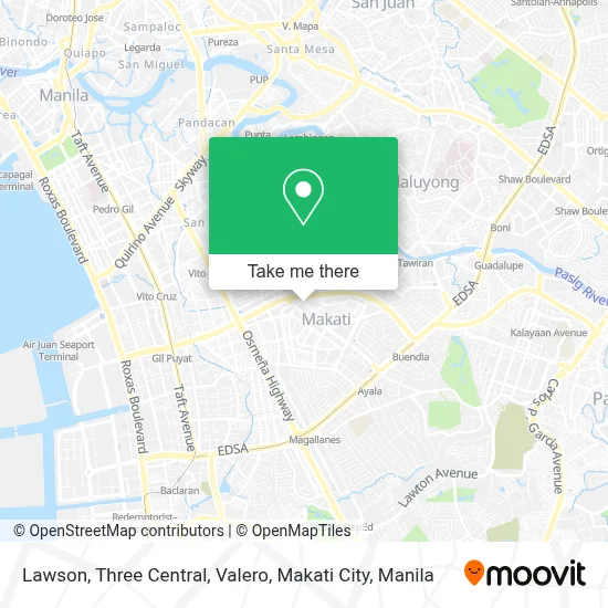 How to Get to Lawson, Three Central, Valero, Makati City by Bus or Train?