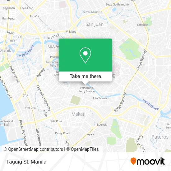 How to Get to Taguig St in Makati City by Bus or Train?