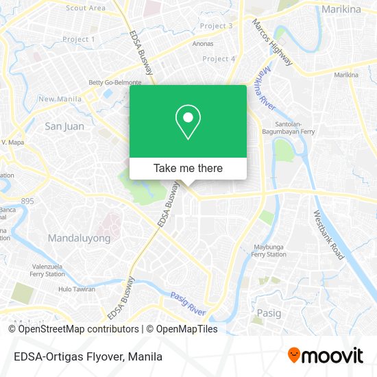How to Get to EDSA-Ortigas Flyover in Pasig City by Bus or Train?