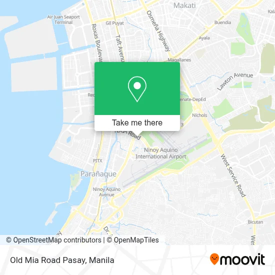 How to Get to Old Mia Road Pasay in Manila by Bus or Train?