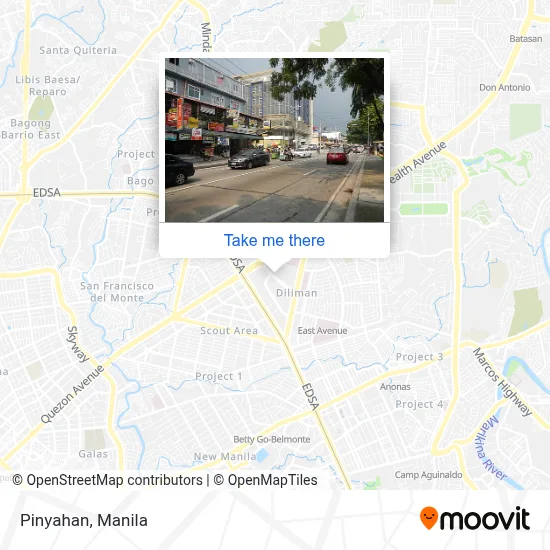 How to Get to Pinyahan in Quezon City by Bus or Train?