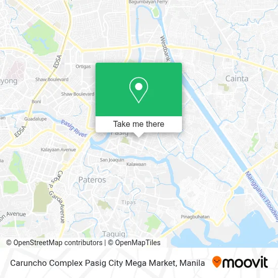 How to Get to Caruncho Complex Pasig City Mega Market by Bus or Train?