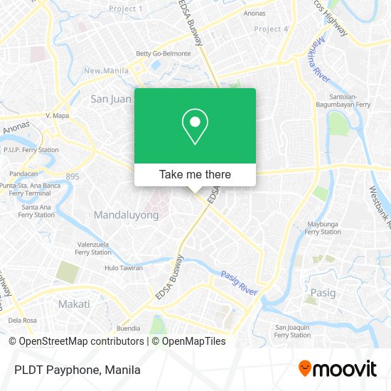 How to Get to PLDT Payphone in Mandaluyong by Bus or Train?