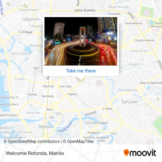 How to Get to Welcome Rotonda in Quezon City by Bus or Train?