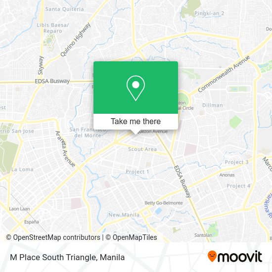 How to Get to M Place South Triangle in Quezon City by Bus or Train?