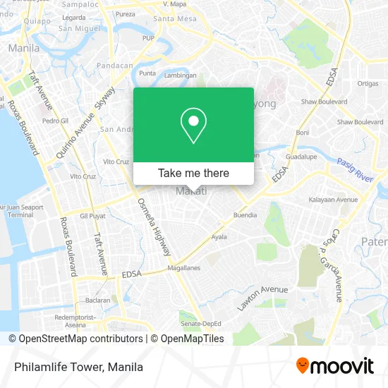 How to Get to Philamlife Tower in Makati City by Bus or Train?