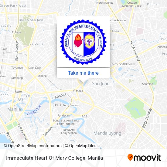 How to Get to Immaculate Heart Of Mary College in San Juan by Bus or Train?