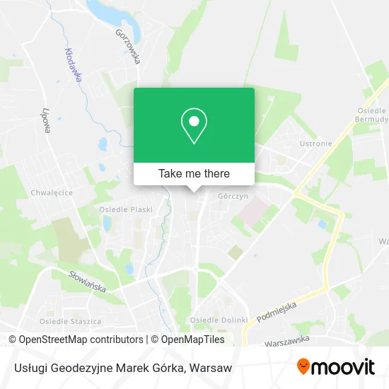 How to Get to Usługi Geodezyjne Marek Górka in Warsaw by Train?
