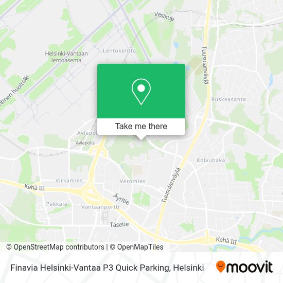 How to Get to Finavia Helsinki-Vantaan P3 Pikaparkki by Bus or Train?