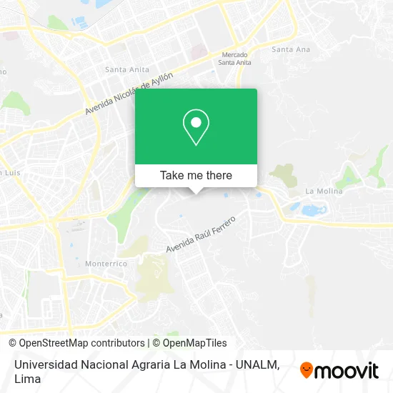 ¿Cómo llegar a Universidad Nacional Agraria La Molina - UNALM en autobús?