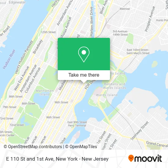 How to Get to E 110 St and 1st Ave in Manhattan by Bus, Subway or Train?