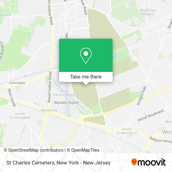 How to Get to St Charles Cemetery in East Farmingdale by Bus or Train?