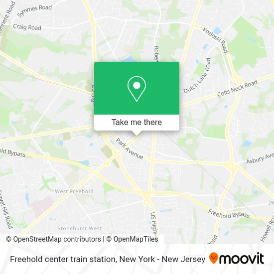 How to Get to Freehold center train station by Bus or Train?