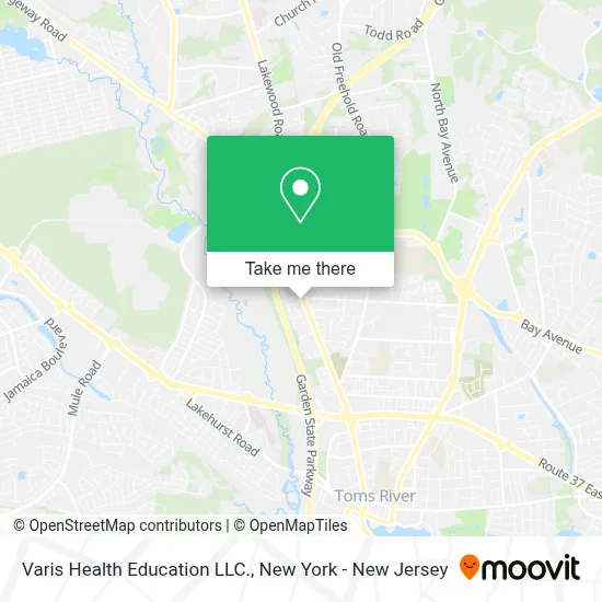 ¿Cómo llegar a Varis Health Education LLC. en Toms River, Nj en autobús?