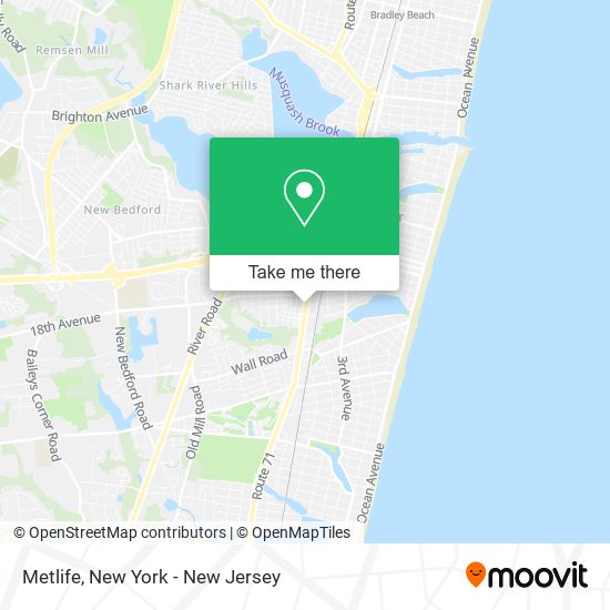 ¿Cómo llegar a Metlife en Wall, Nj en autobús, tren o metro?