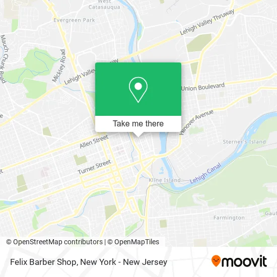 ¿Cómo llegar a Felix Barber Shop en Allentown en autobús o tren?