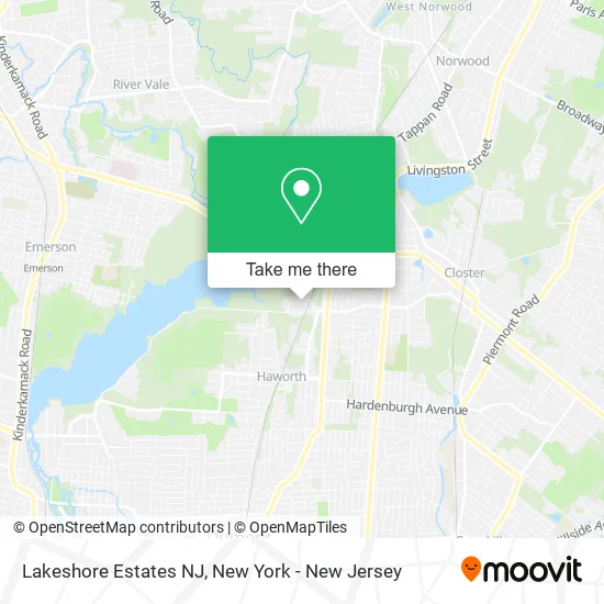 ¿Cómo llegar a Lakeshore Estates NJ en Haworth, Nj en autobús o metro?