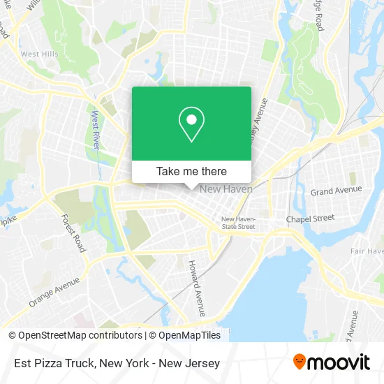 How to Get to Est Pizza Truck in New Haven by Train or Bus?