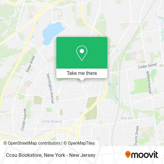 ¿Cómo llegar a Ccsu Bookstore en New Britain en autobús o tren?