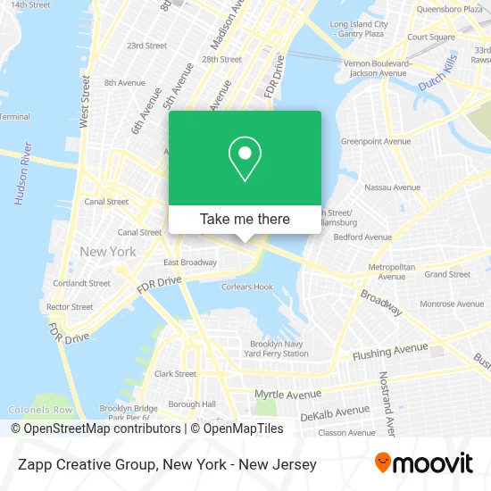 ¿Cómo llegar a Zapp Creative Group en Manhattan en autobús, metro o tren?