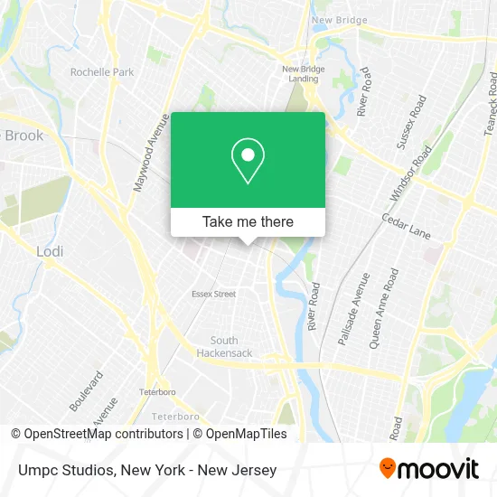 ¿Cómo llegar a Umpc Studios en Hackensack en autobús, metro o tren?