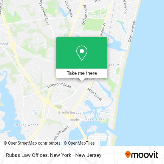 ¿Cómo llegar a Rubas Law Offices en Manasquan en autobús, tren o metro?