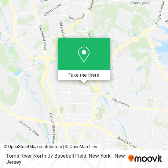 ¿Cómo llegar a Toms River North Jv Baseball Field en autobús o tren?