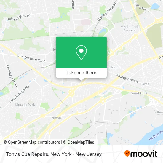 ¿Cómo llegar a Tony's Cue Repairs en Edison en autobús o tren?