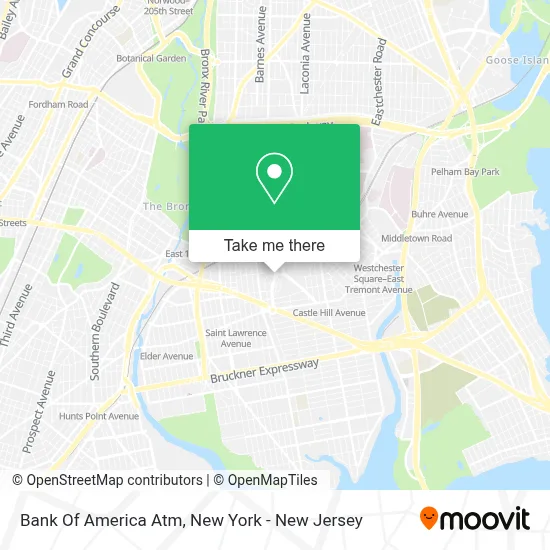 ¿Cómo llegar a Bank Of America Atm en Bronx en autobús, metro o tren?
