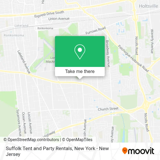 ¿Cómo llegar a Suffolk Tent and Party Rentals en Holbrook en autobús o ...
