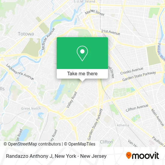 ¿Cómo llegar a Randazzo Anthony J en Clifton en autobús o tren?
