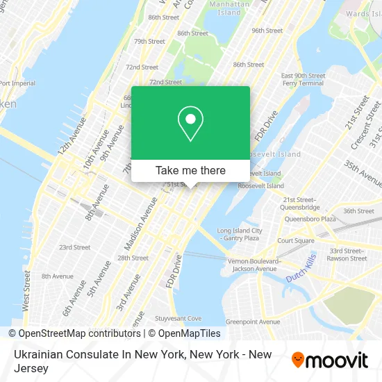 ¿Cómo llegar a Ukrainian Consulate In New York en Manhattan en metro ...